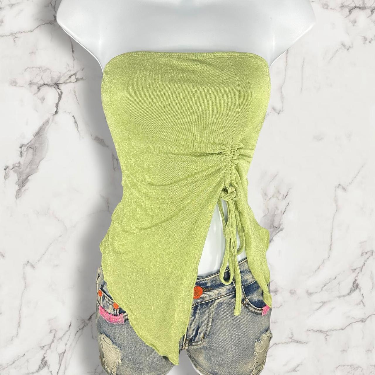 drawstring asymmetrical tube top brand new* size... - Depop