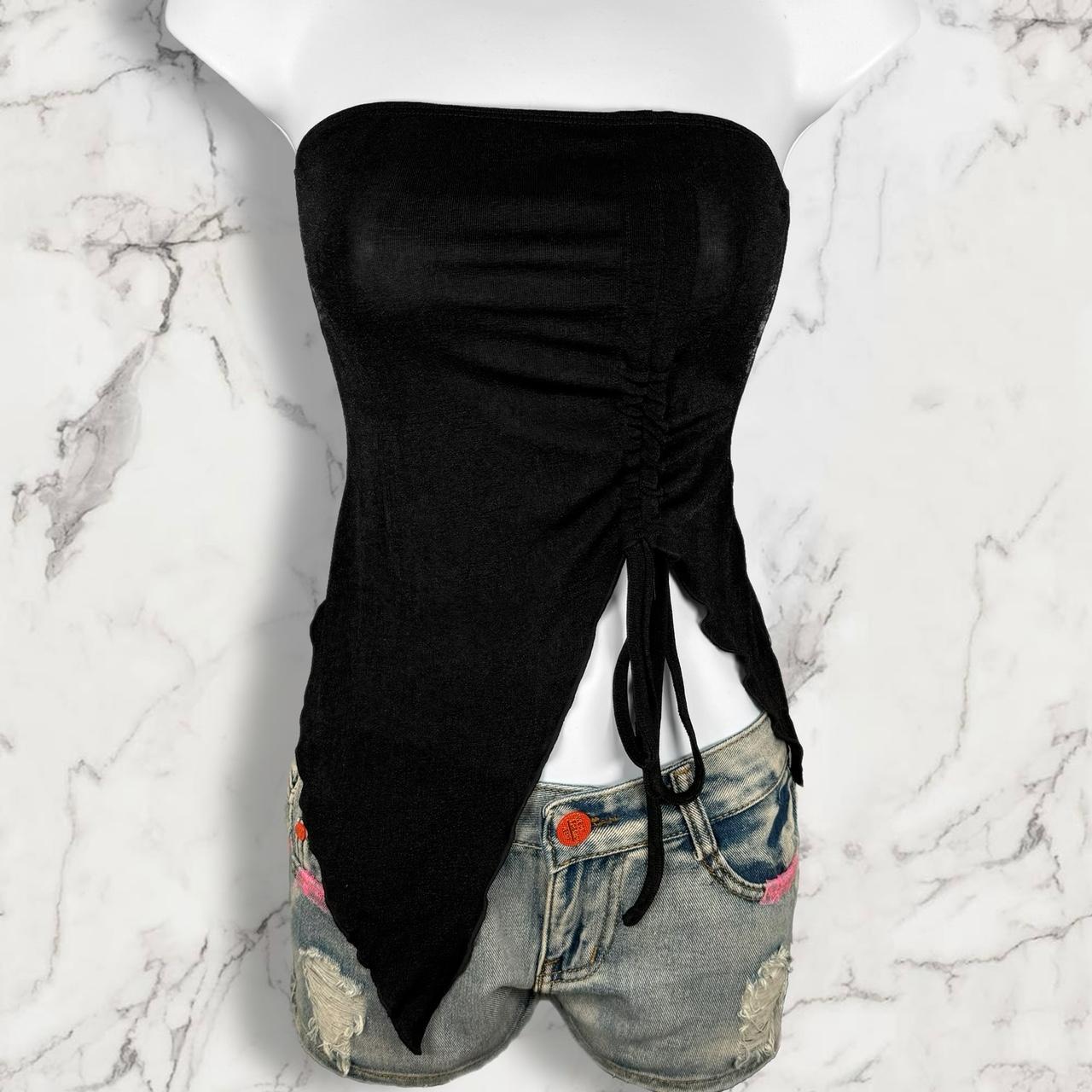 drawstring split tube top *brand new* size small... - Depop