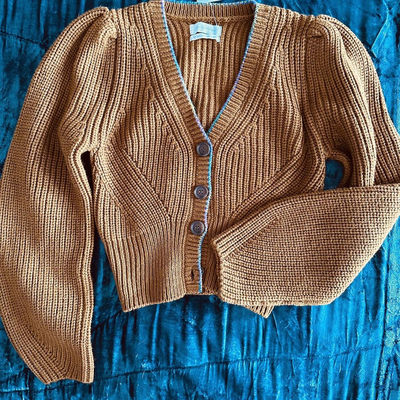 Super adorable rust colored cropped cardigan with... - Depop