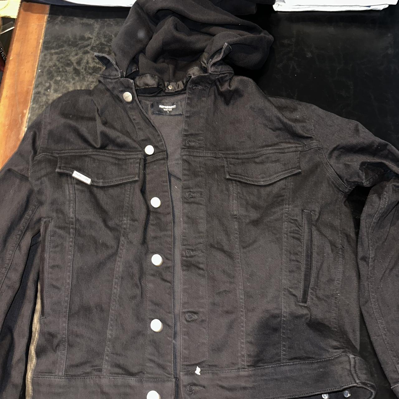 Represent Clo. Denim black jacket with a... - Depop