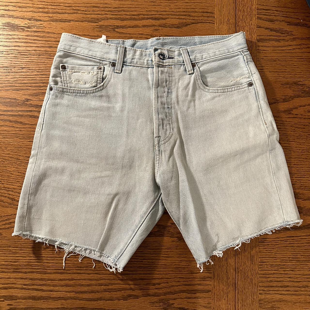 Levi’s jean shorts Light wash; uniform color Frayed... - Depop