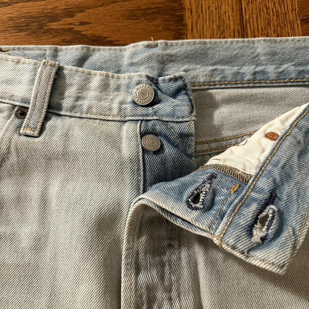 Levi’s jean shorts Light wash; uniform color Frayed... - Depop