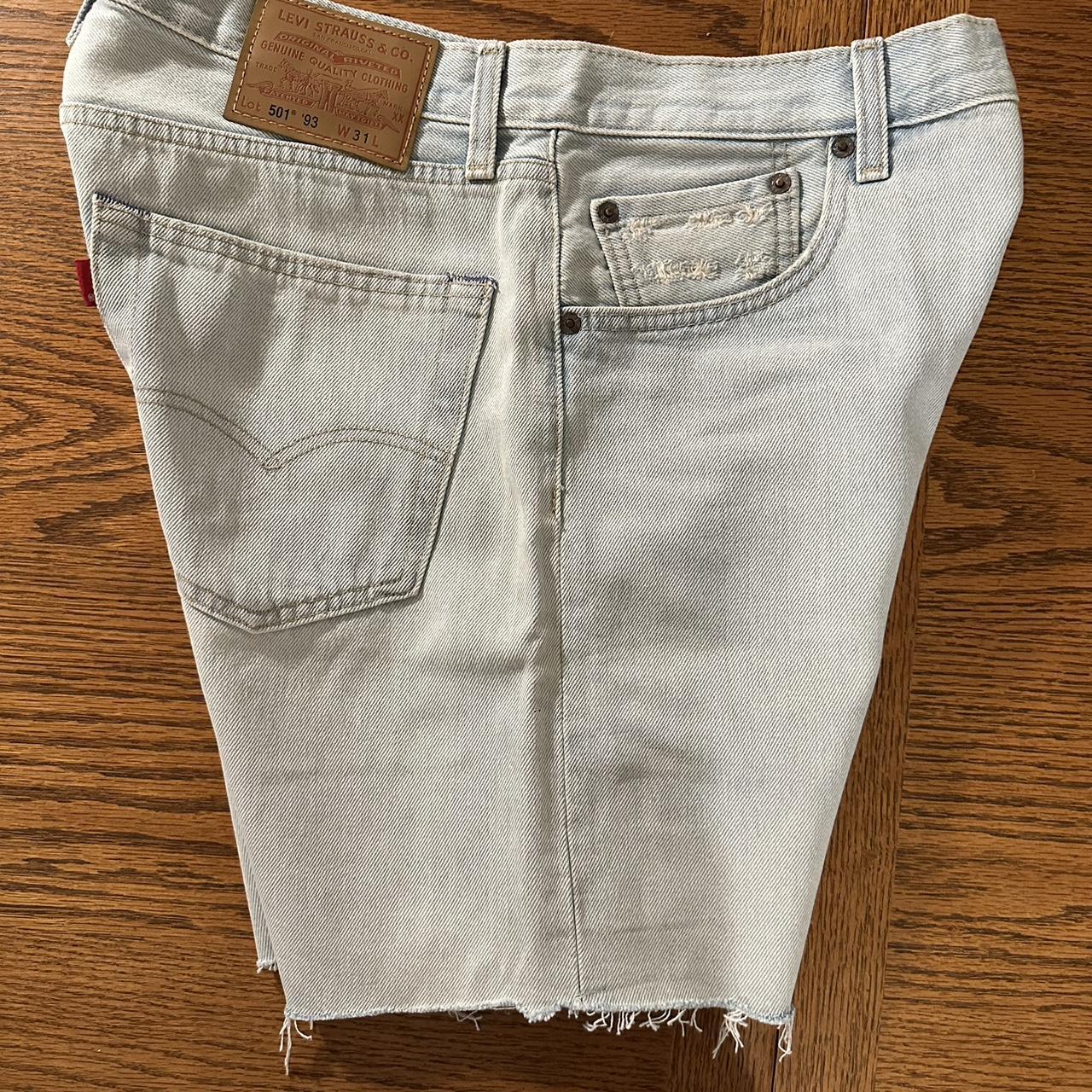 Levi’s jean shorts Light wash; uniform color Frayed... - Depop