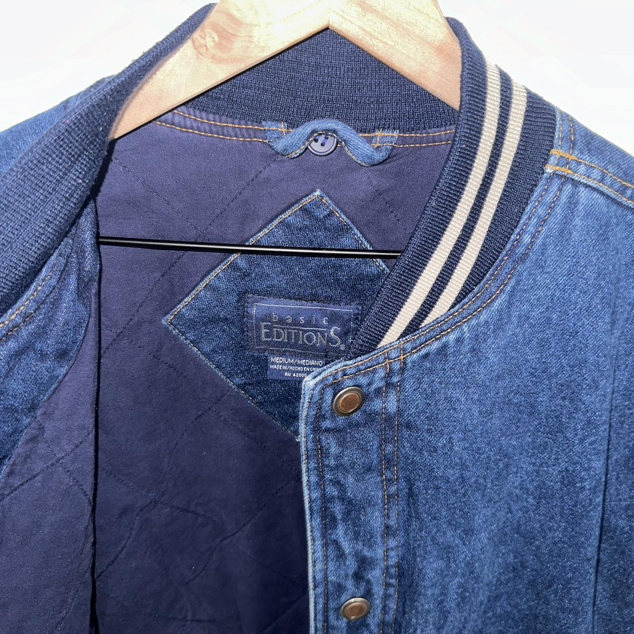 BASIC EDITIONS denim varsity jacket Retail🏷️ ~... - Depop