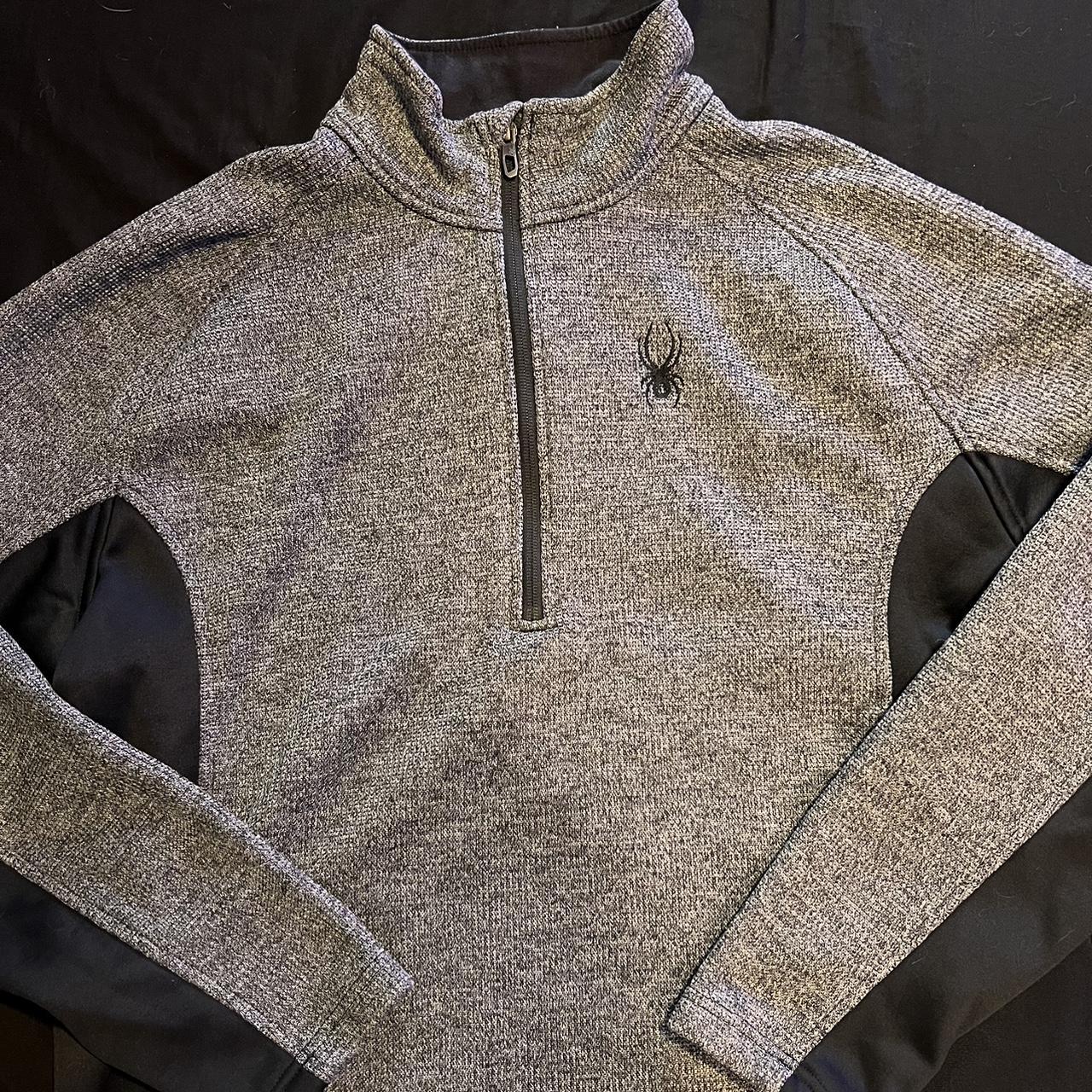 XL grey Spyder 1/4 zip, heavyweight - Depop