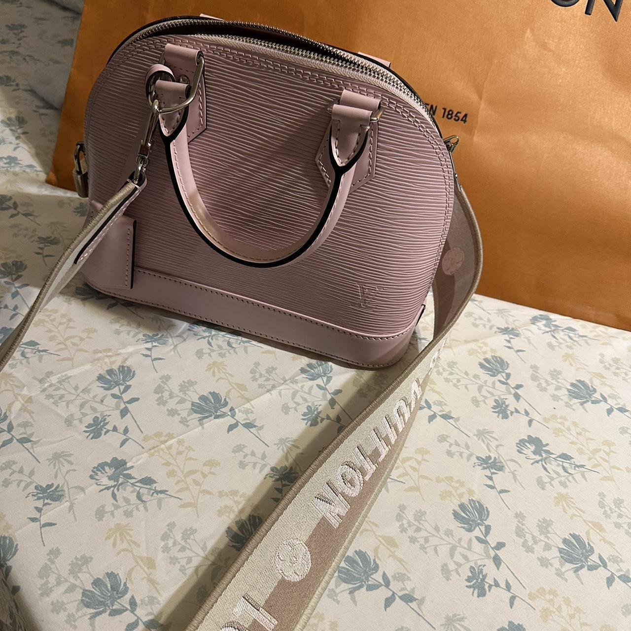 100% Authentic LOUIS VUITTON ALMA BB purse with pink... - Depop