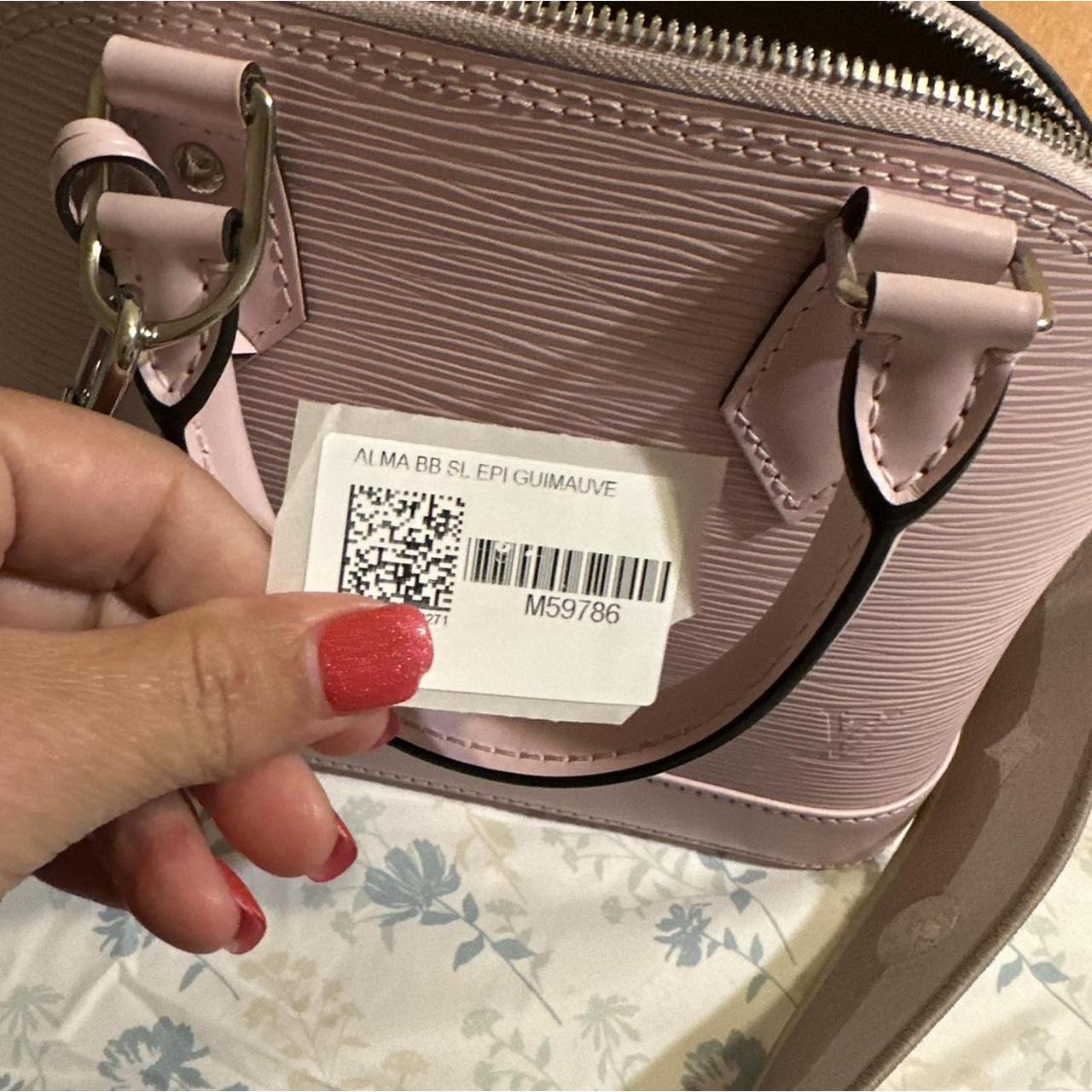 100% Authentic LOUIS VUITTON ALMA BB purse with pink... - Depop