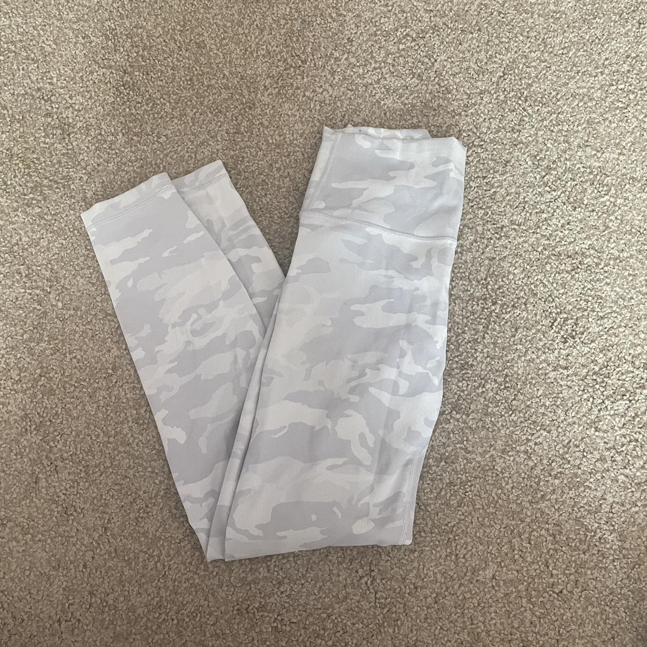 Lululemon Align white/gray camo leggings - Size 6,... - Depop