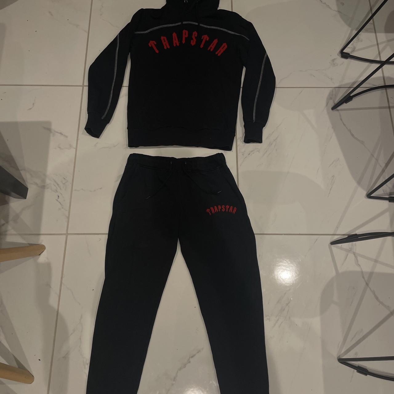 Black and red Trapstar tracksuit size small. Worn a... - Depop