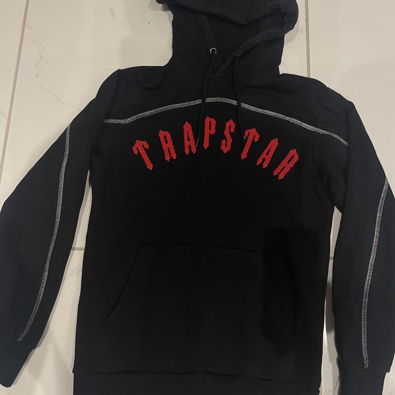 Black and red Trapstar tracksuit size small. Worn a... - Depop