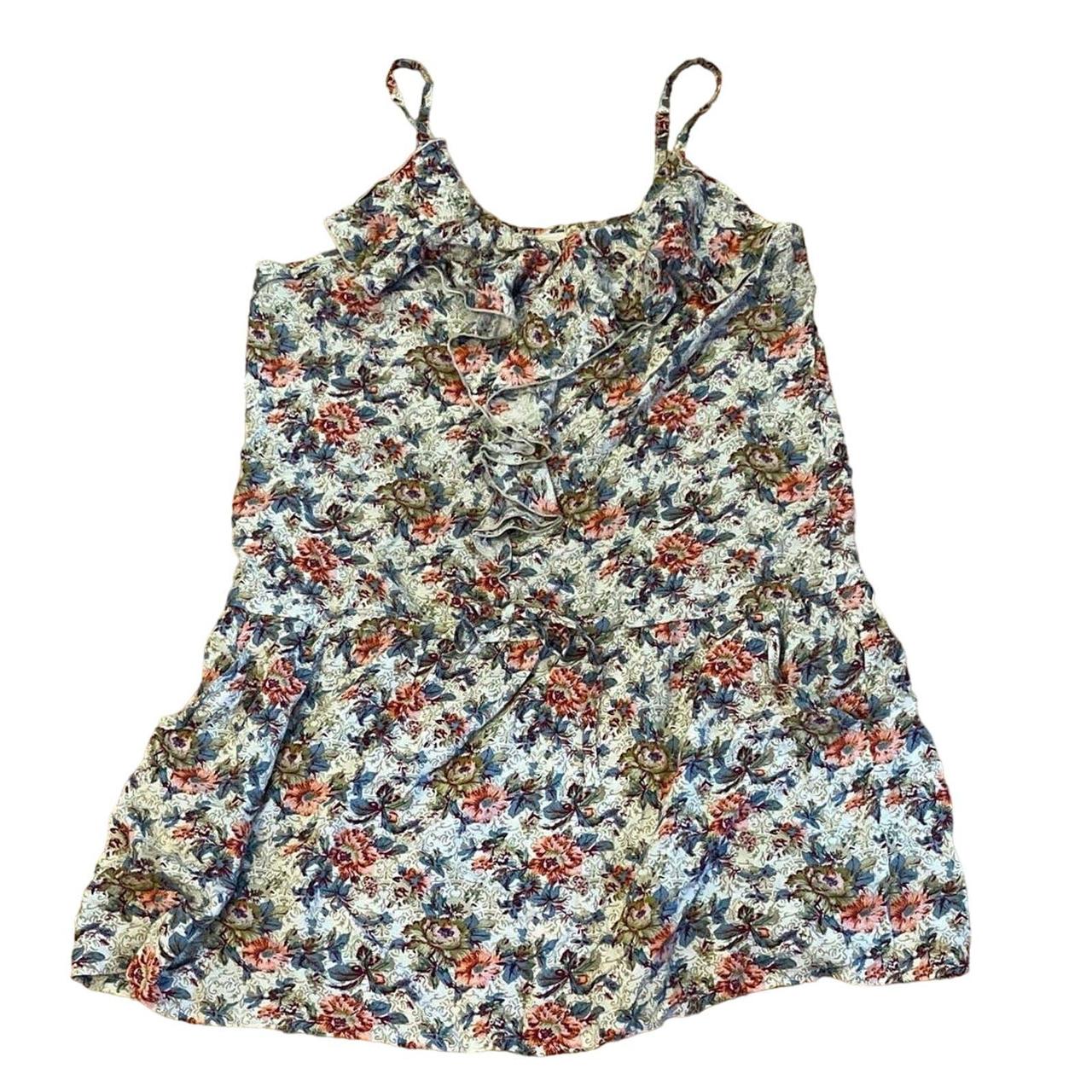 LOLA Floral Ruffle Tank Top Pockets Functional waist... - Depop