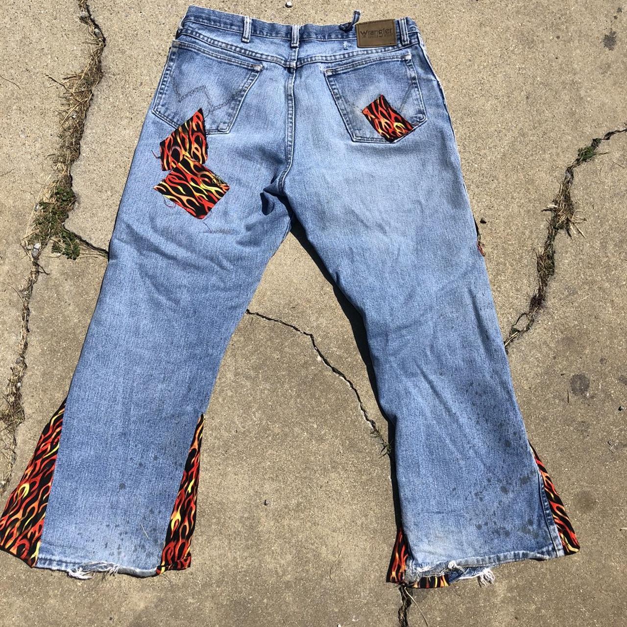 Custom Flare Jeans Wrangler in amazing... - Depop