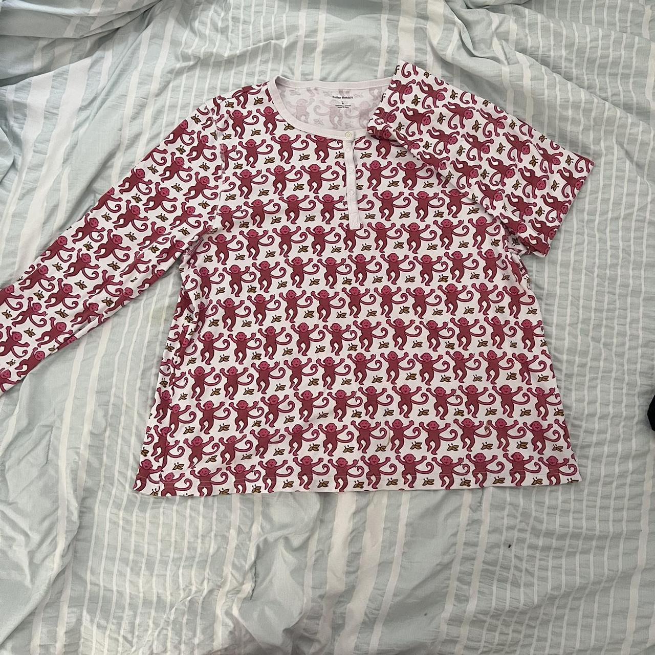Woman’s Roller Rabbit Pink Monkey Pajamas Size... - Depop
