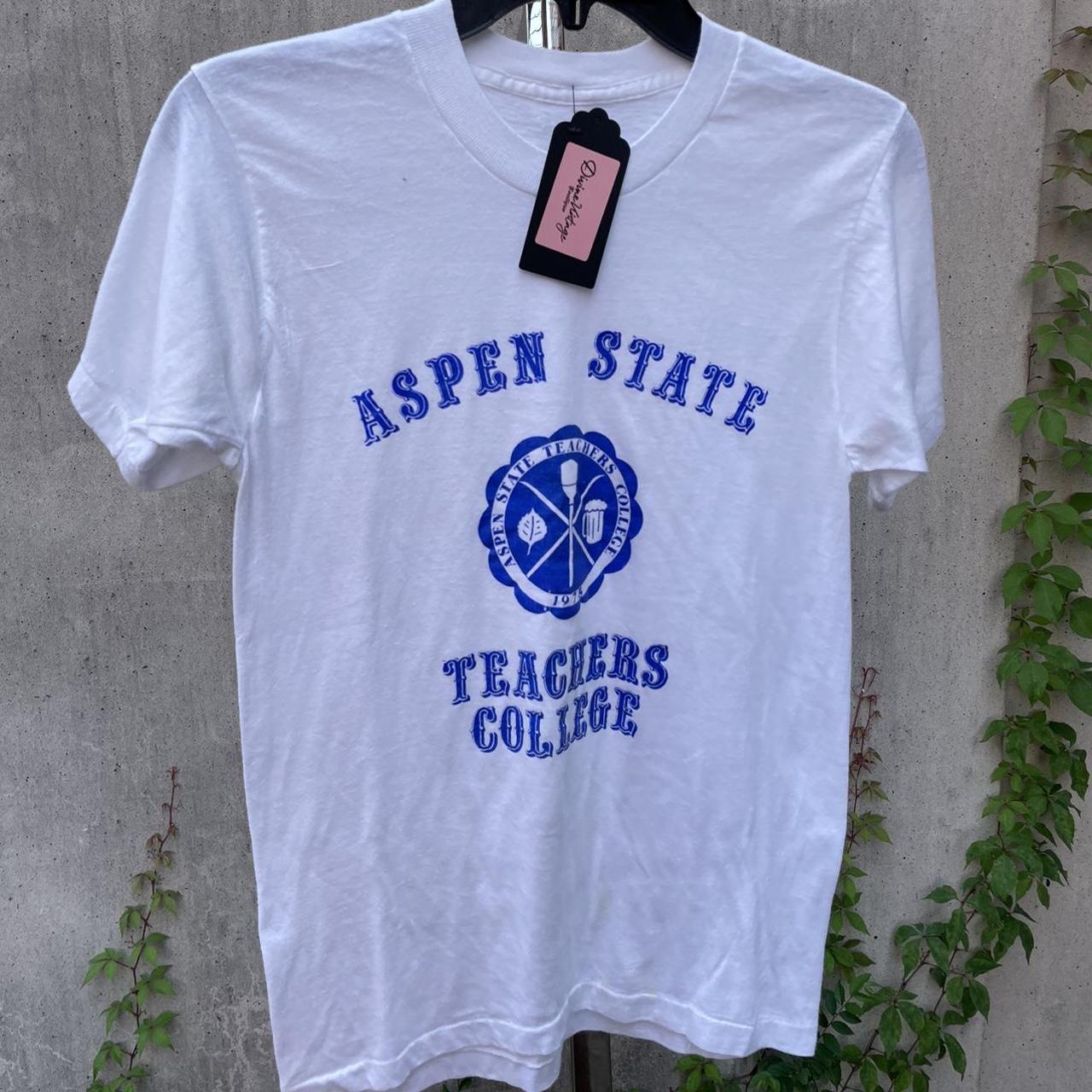 Vintage tee! 💙 “Aspen State Teachers College” ️... - Depop