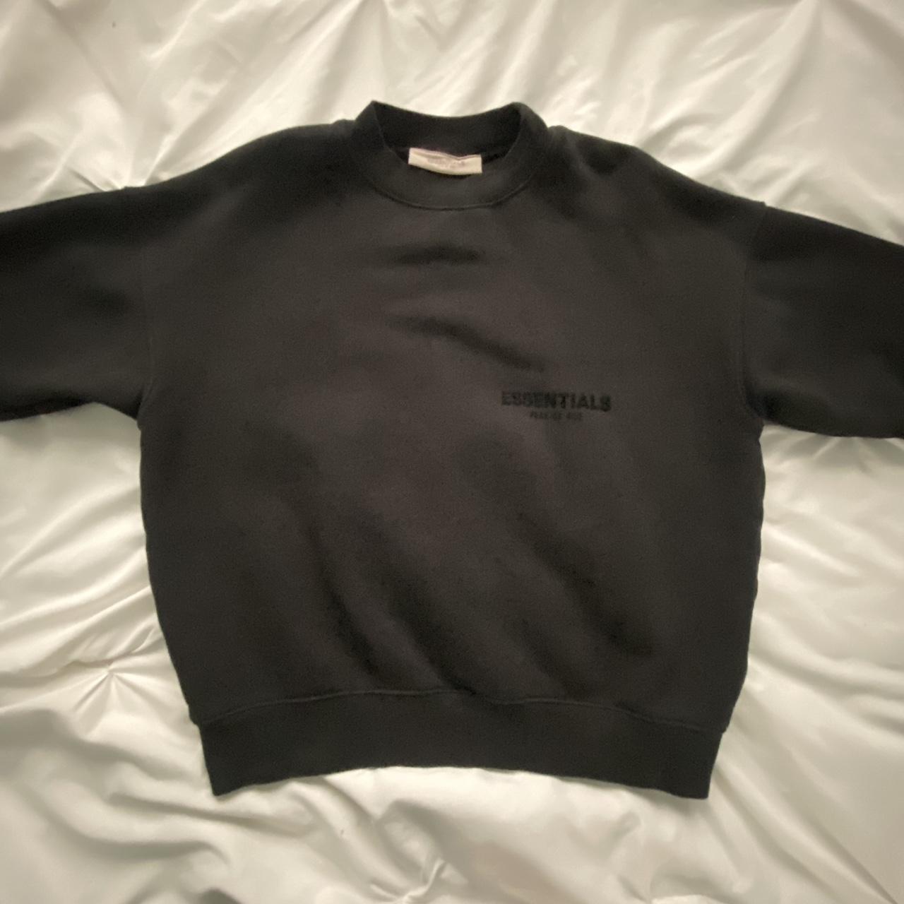 Essentials Black Crewneck Sweatshirt Size XxS Worn a... - Depop