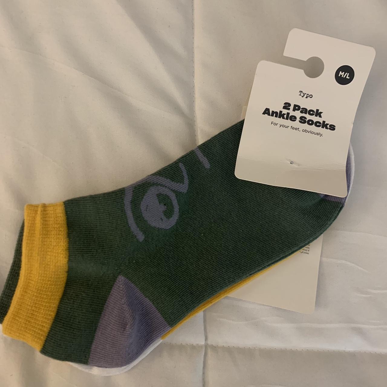Typo 2pack Ankle Socks unisex M/L - Depop
