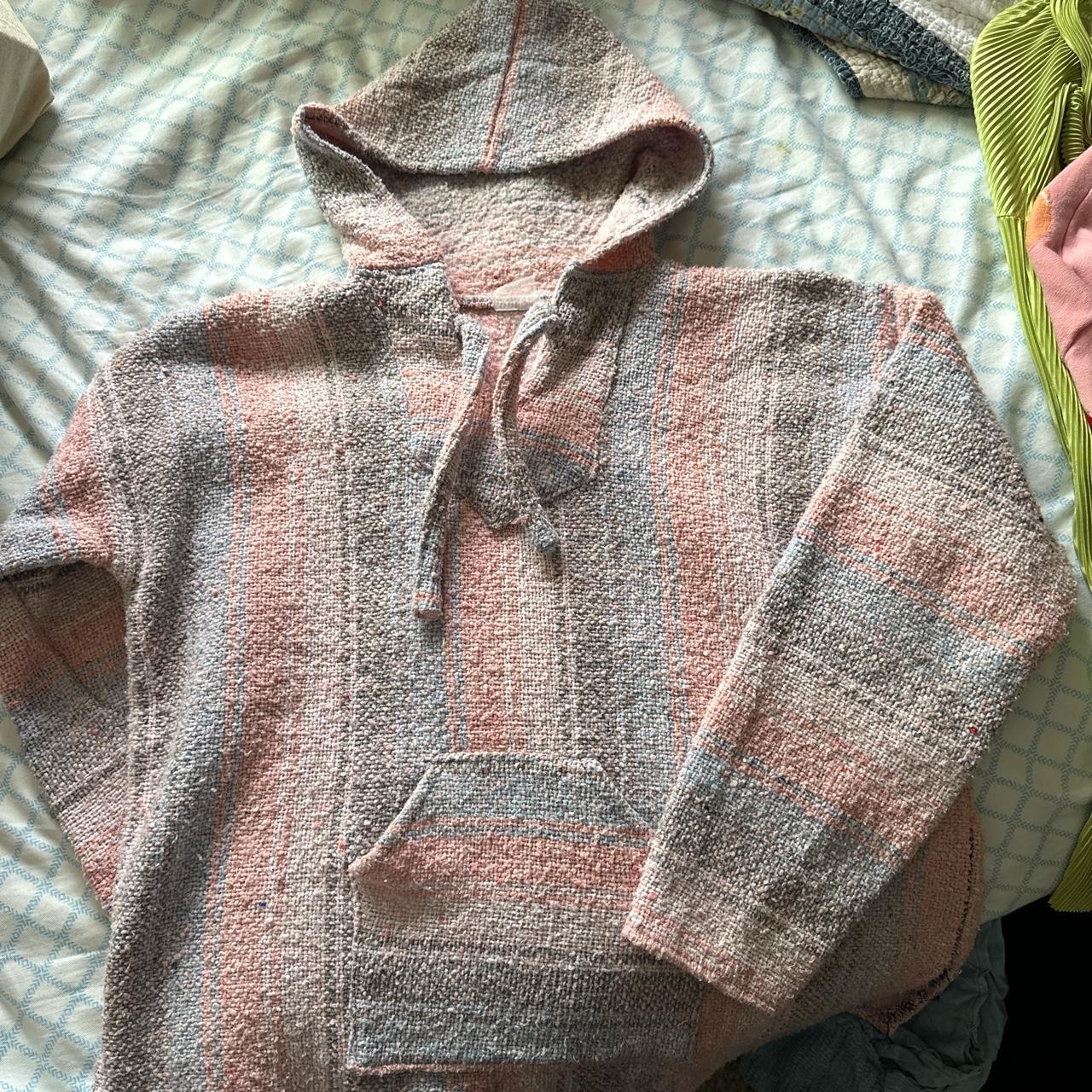 Pink drug rug sweater💞🍃, a little worn but still... - Depop