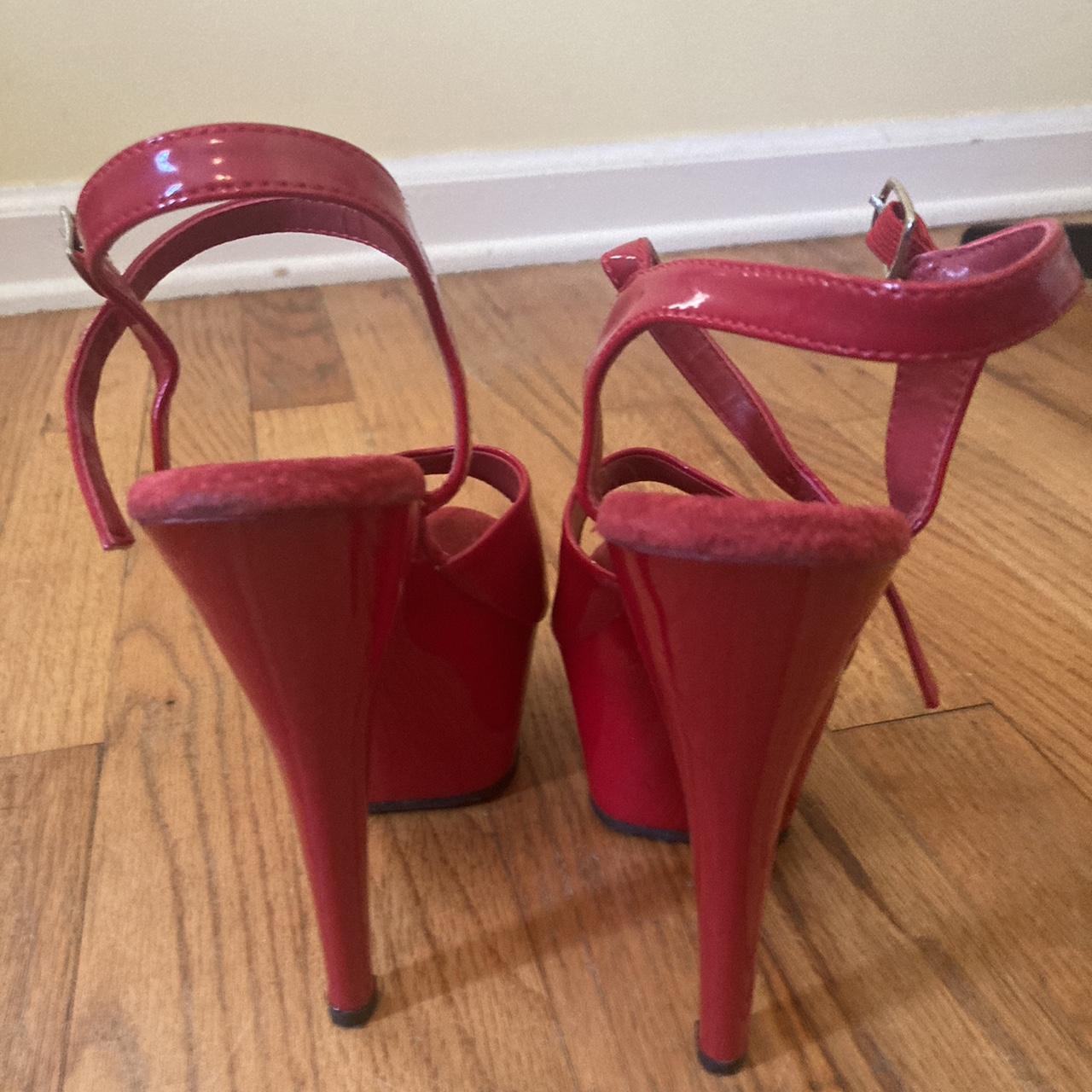 Cherry red pleaser platform heels. I think these are... - Depop