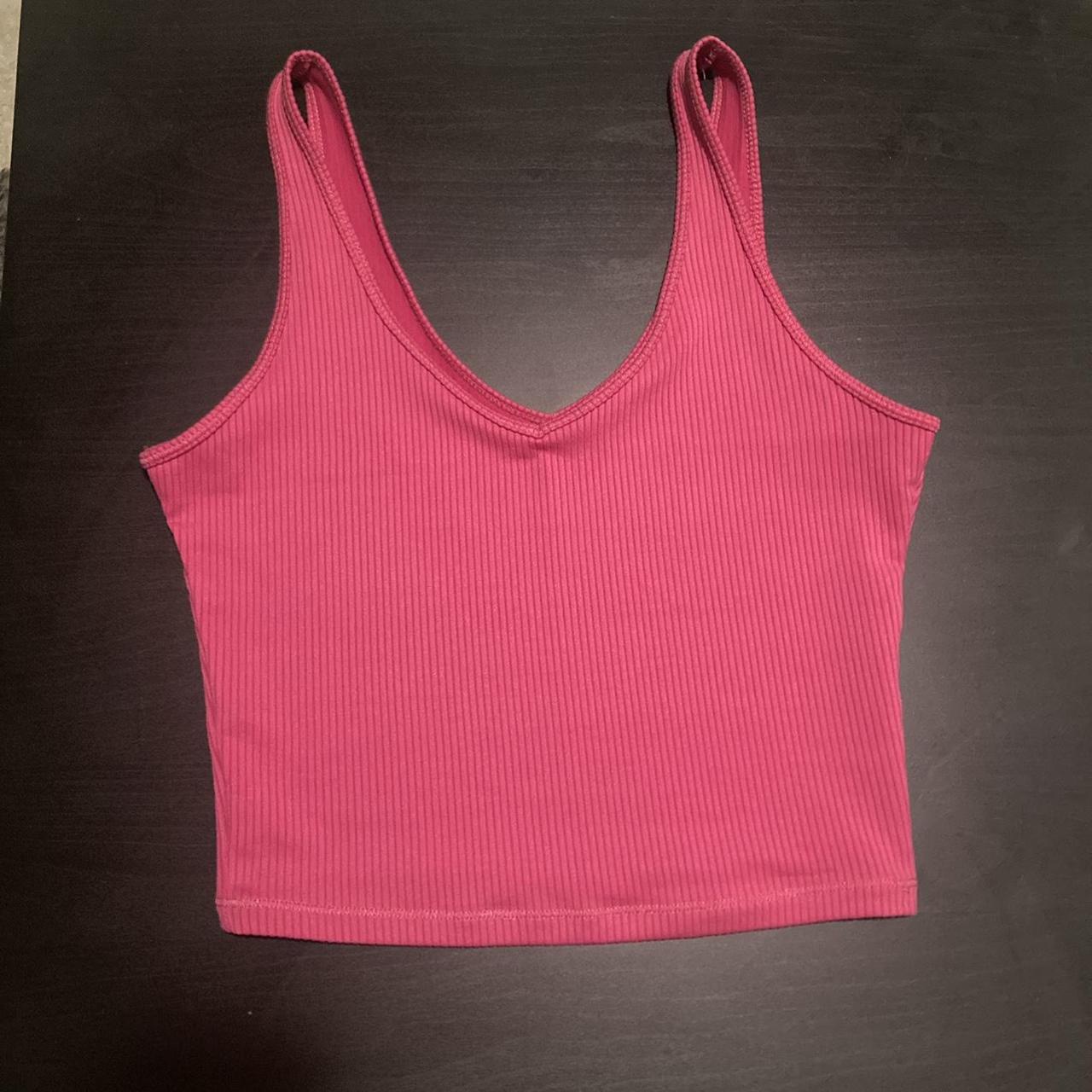 Hollister Ribbed Pink Tank/Crop Top Size Small Never... - Depop