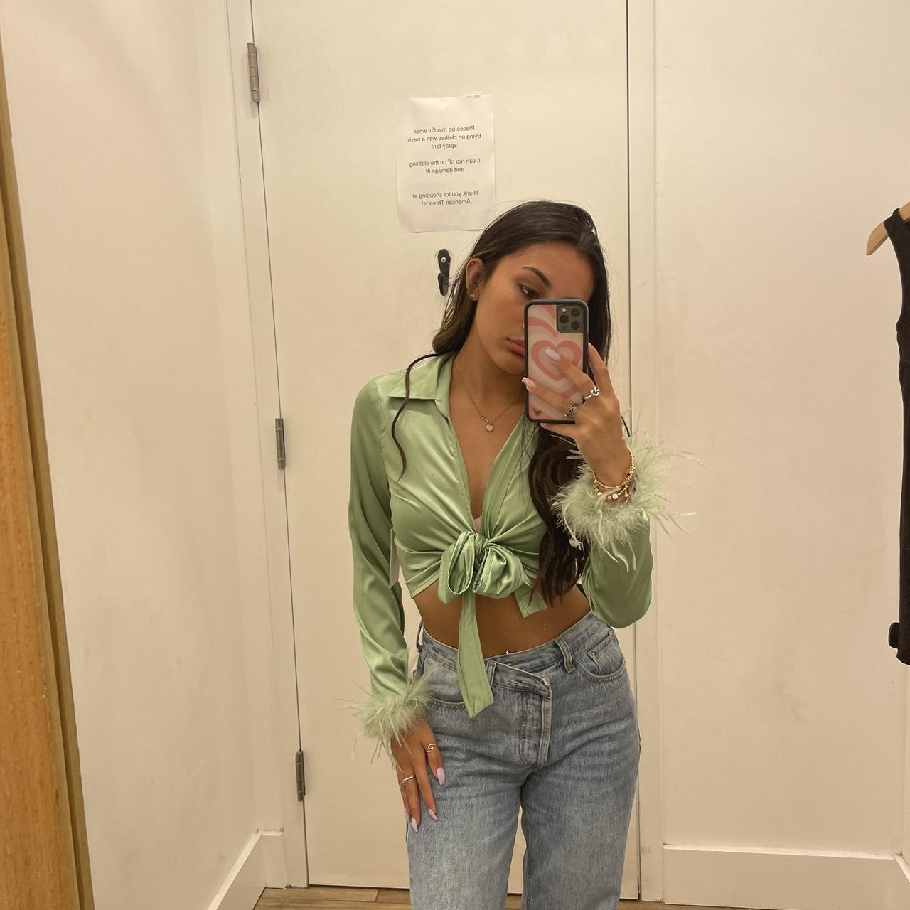 american threads top wore once #americanthreads... - Depop