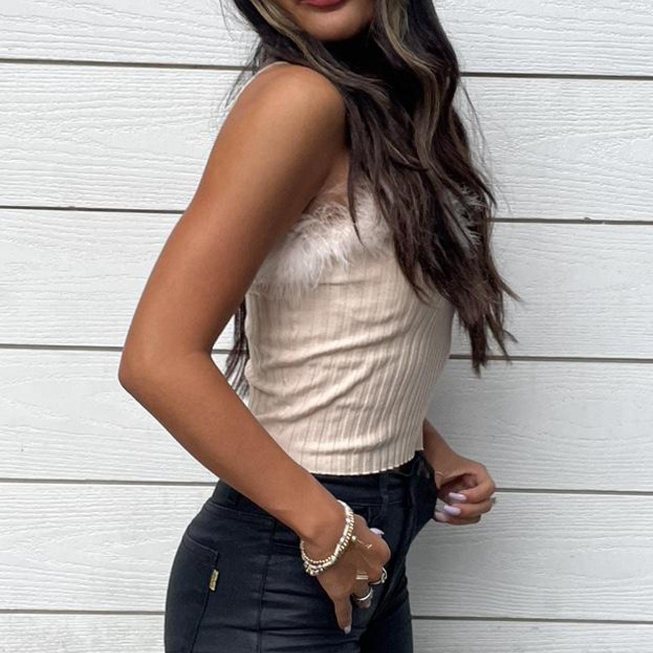 American threads fur tank wore once - Depop