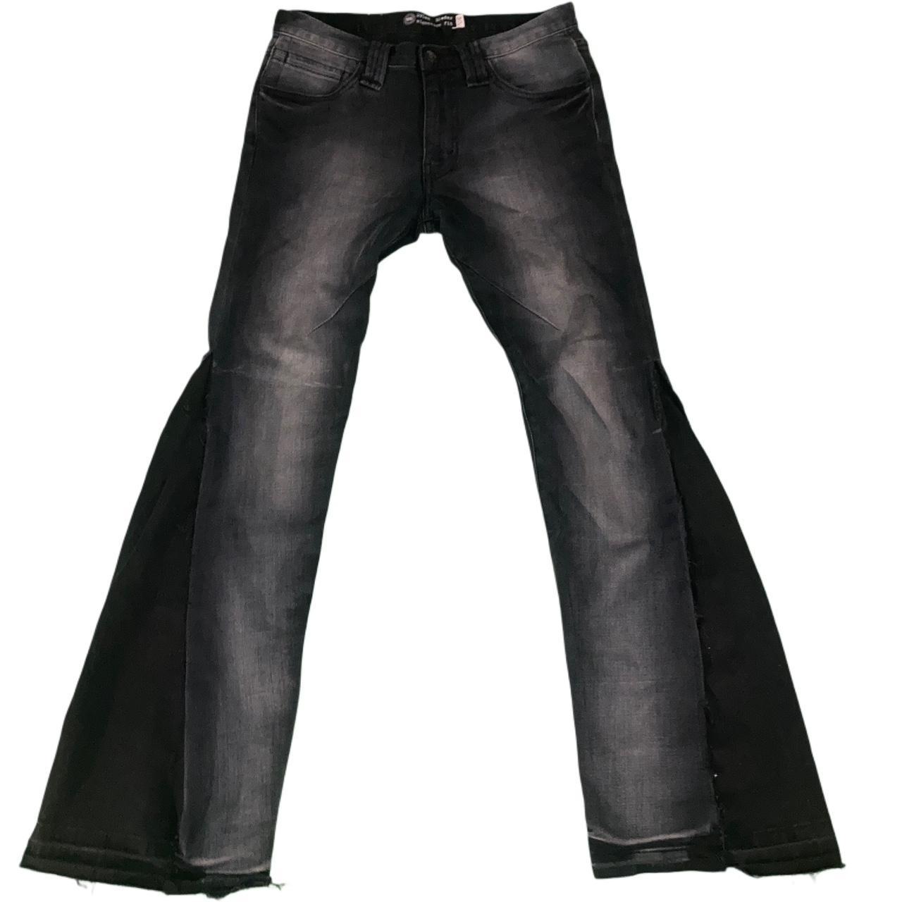 “SHDW” black flared denim w stone wash 30 waist ... - Depop