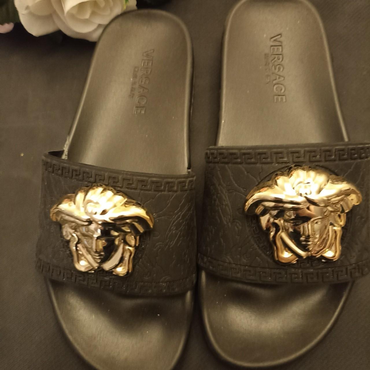 Versace Slides Size 40 fit women size 9 - Depop