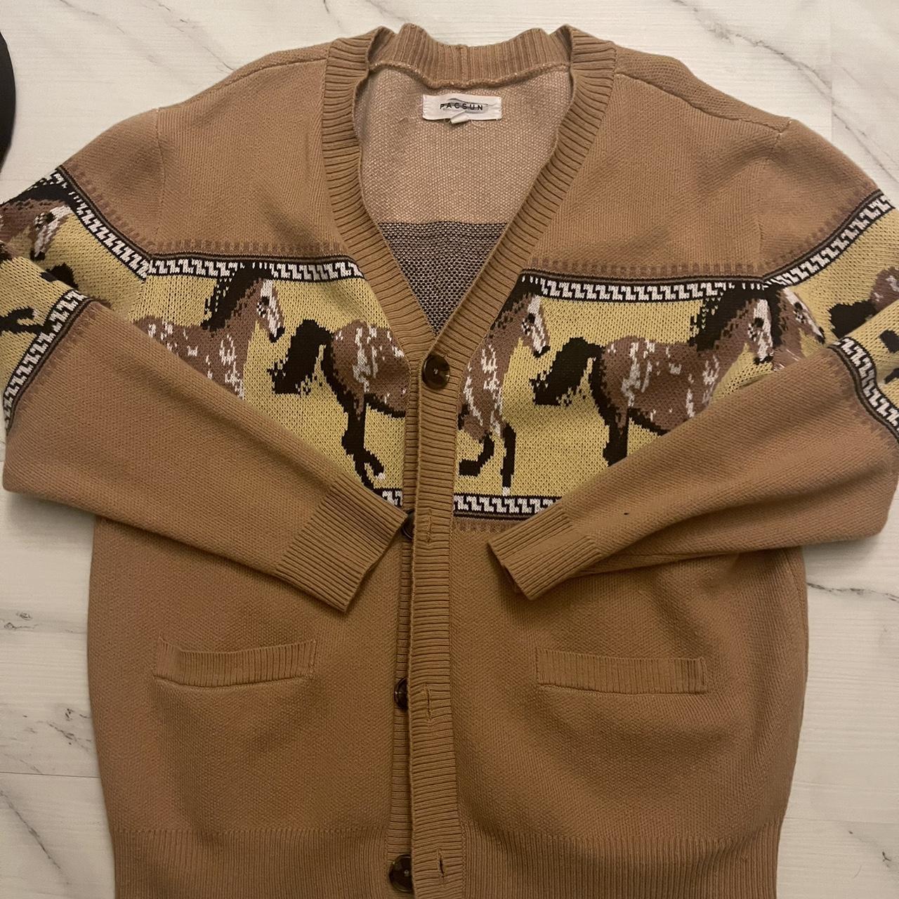 Pacsun Horse Cardigan Size M, Male - Depop