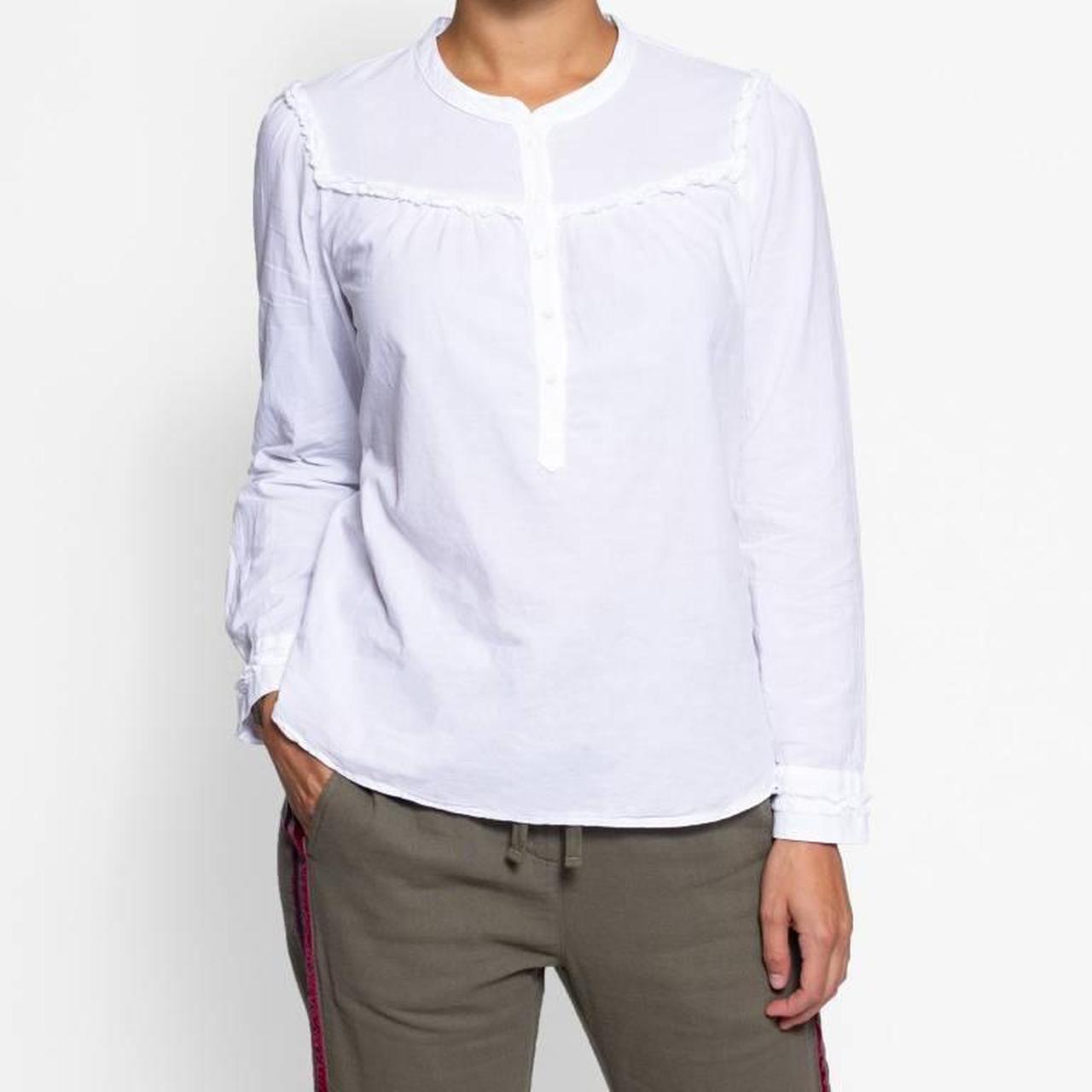 XIRENA XS White Grace Cotton Shirt Long Sleeve Top... - Depop