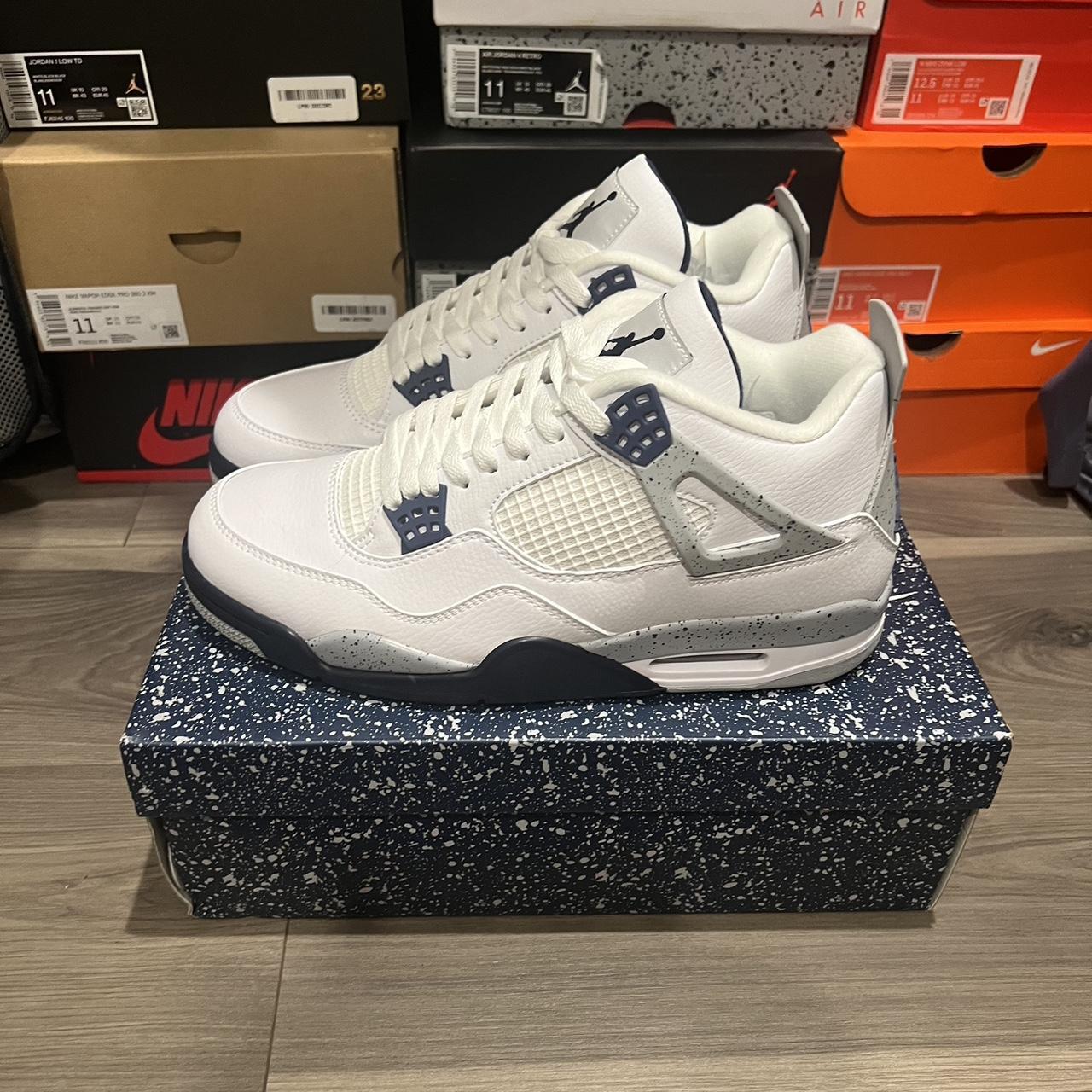 Jordan 4 Navy Blues Brand new with box Size 11 Dm... - Depop
