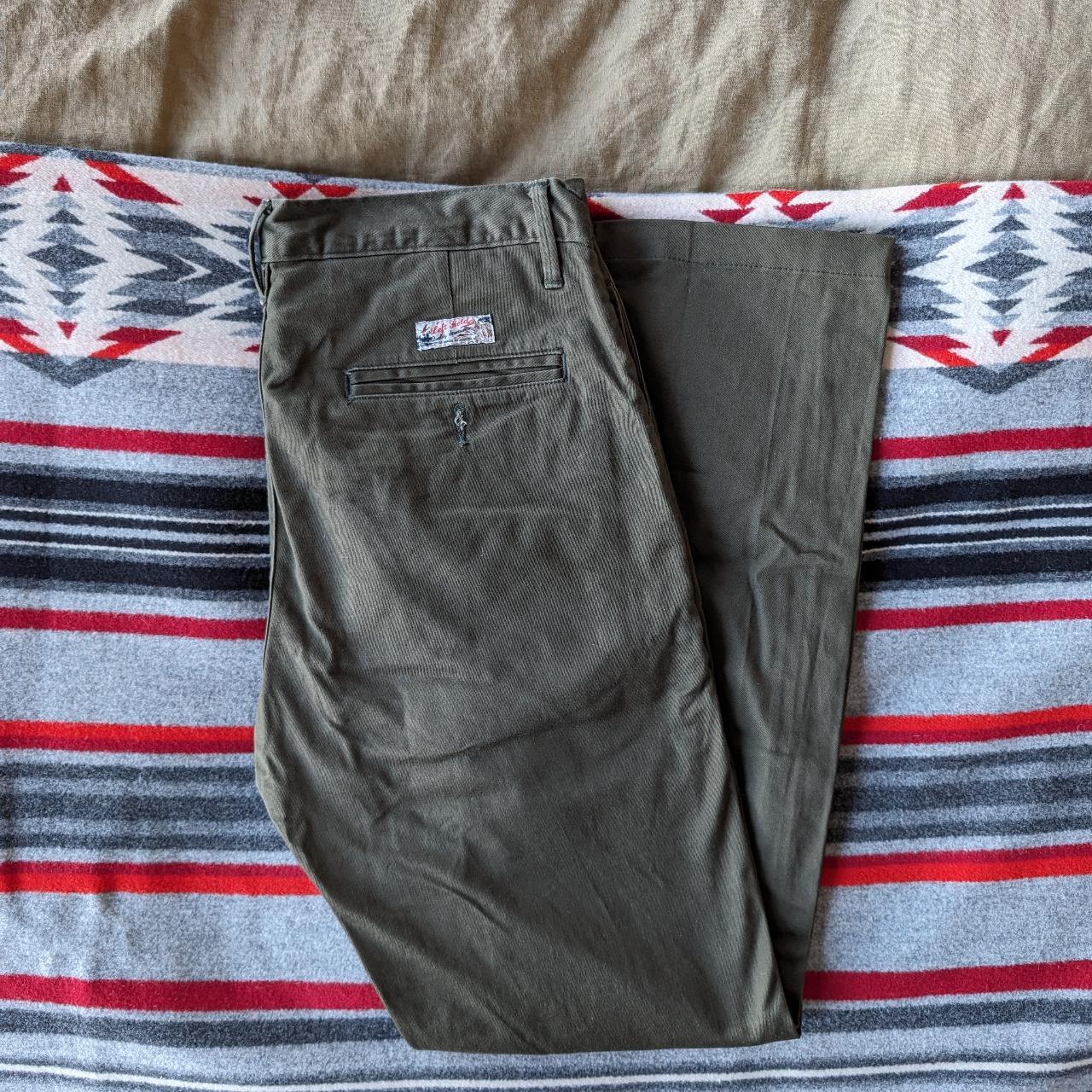 Left Field Coal Miner Chinos in Olive. Waist 33,... - Depop