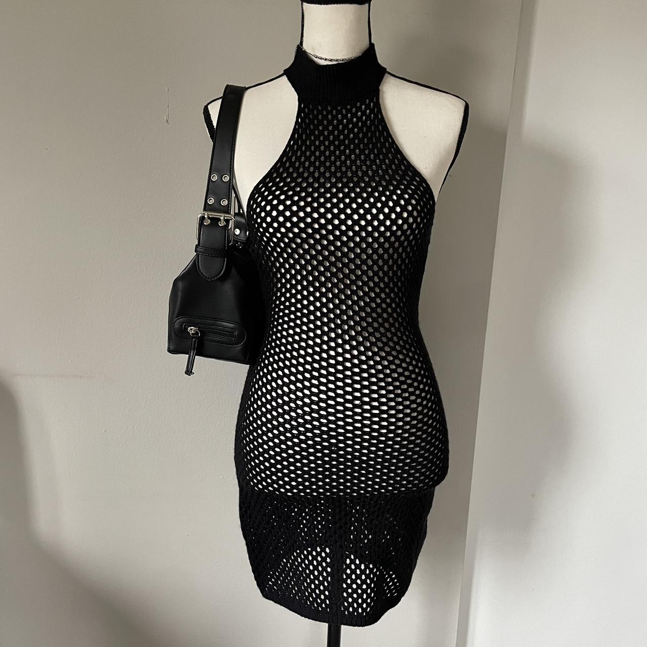 sleeveless knitted mini dress size: xs new with... - Depop