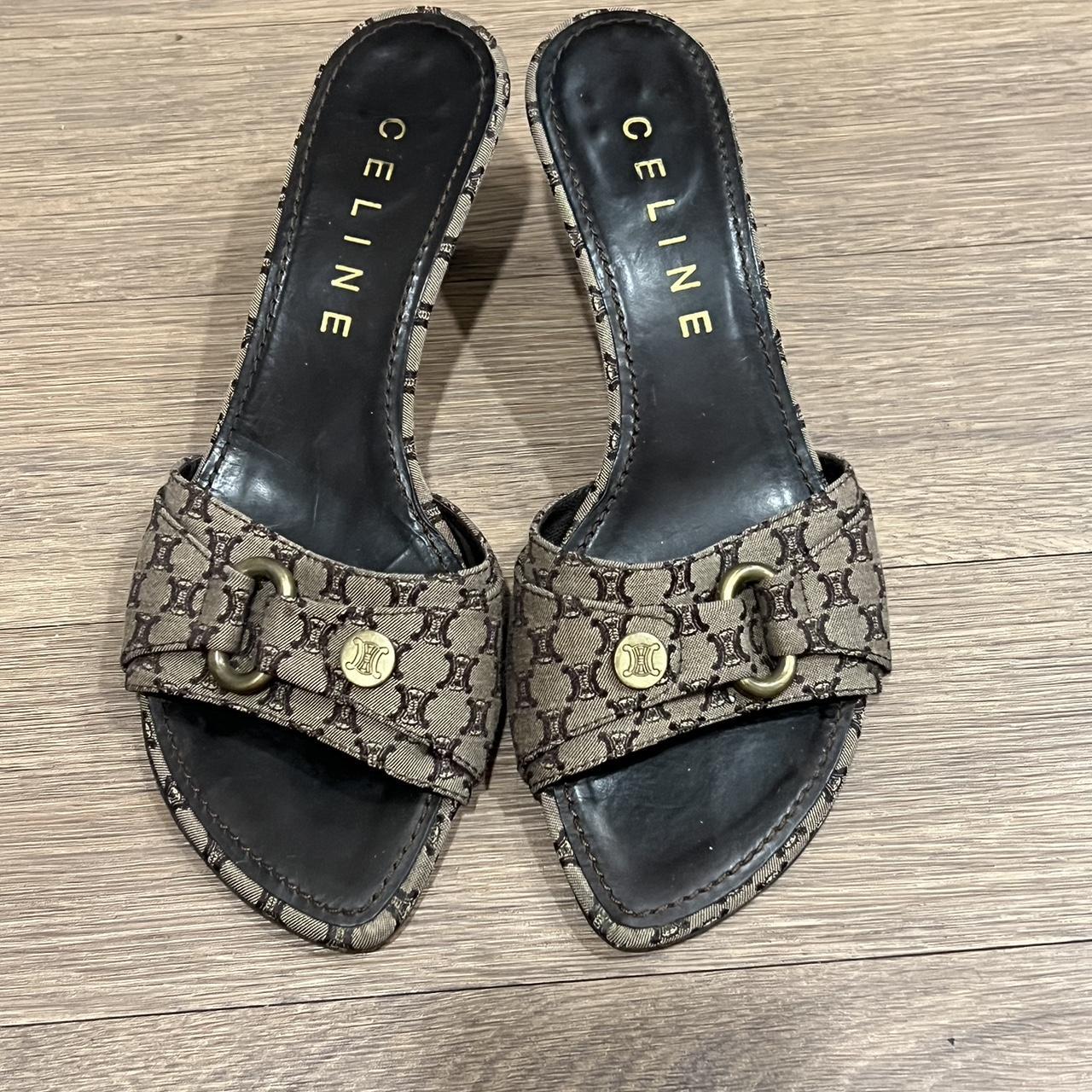 Celine vintage monogram print mule size 36 - Depop