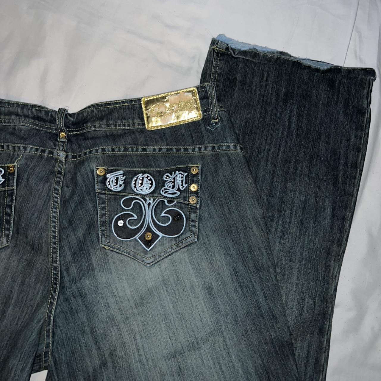 Dereon Bootcut Lowrise Bedazzled Jeans Size 18 Some... - Depop