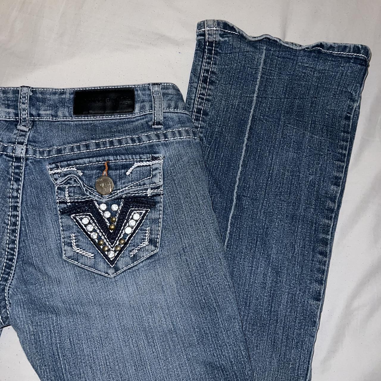 Vintage Y2k Bedazzled Bootcut Lowrise Jeans Size... - Depop