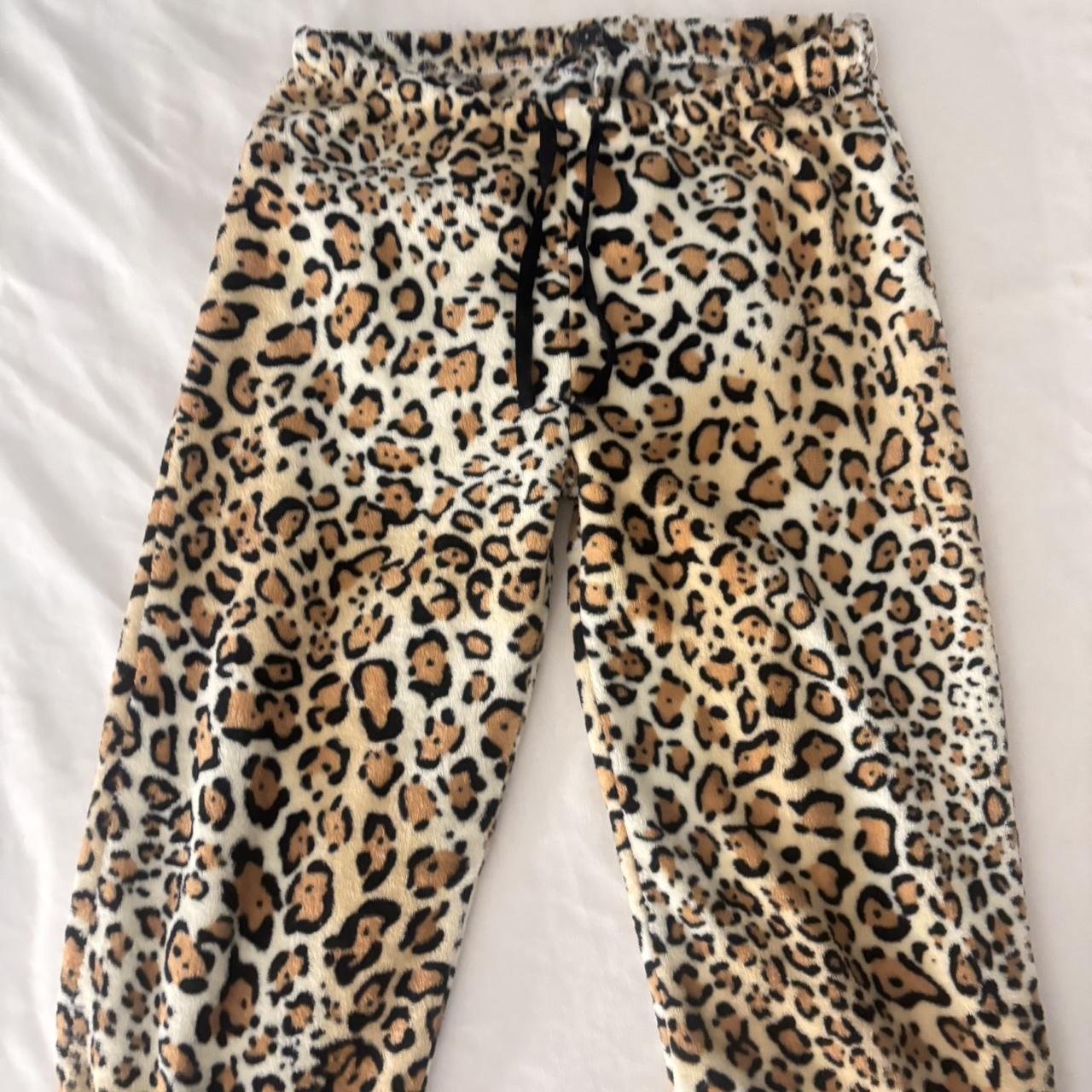 Leopard print fluffy pajama pants - super soft and... - Depop