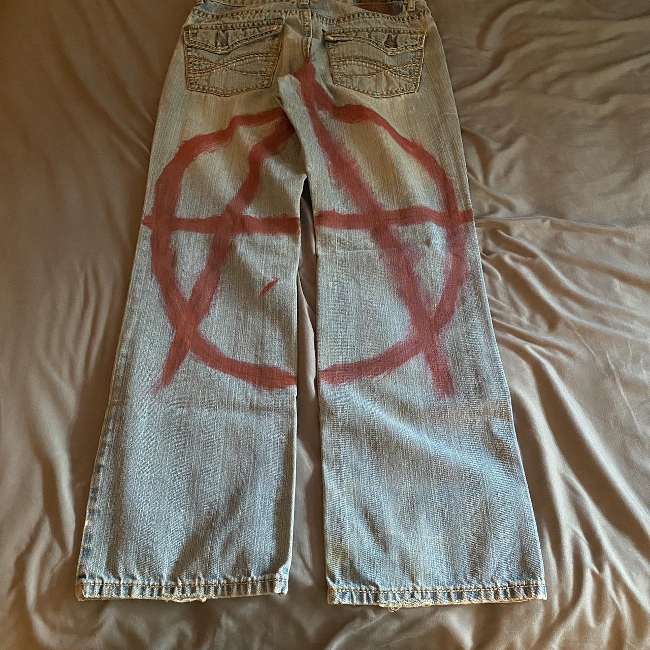 Custom anarchy jeans Cloth panted and have a nice... - Depop