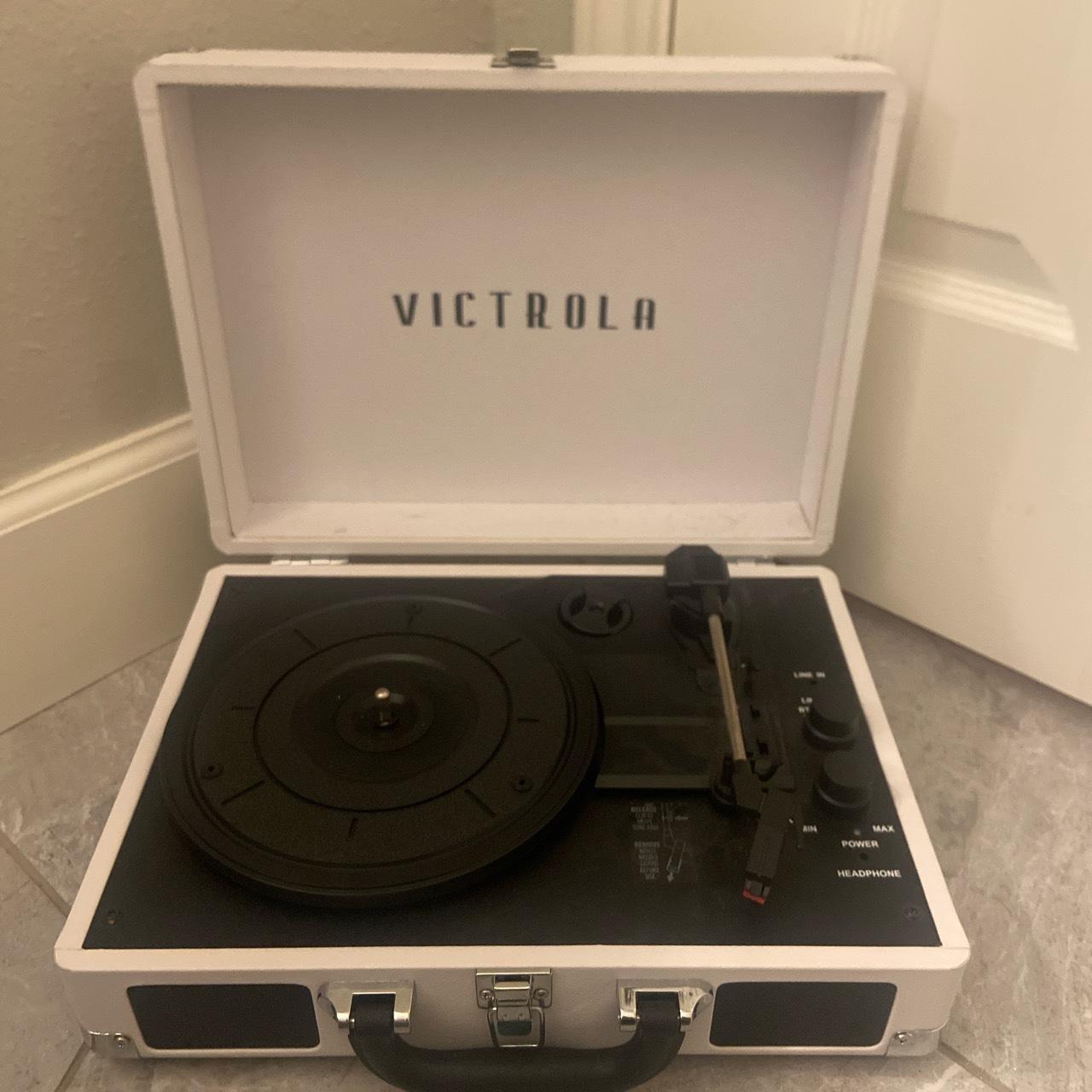 white victrola record player accepting... - Depop