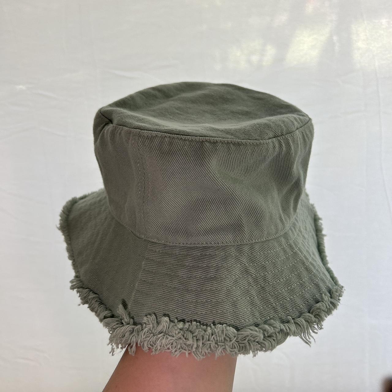 Distressed Light Green bucket hat. - Depop