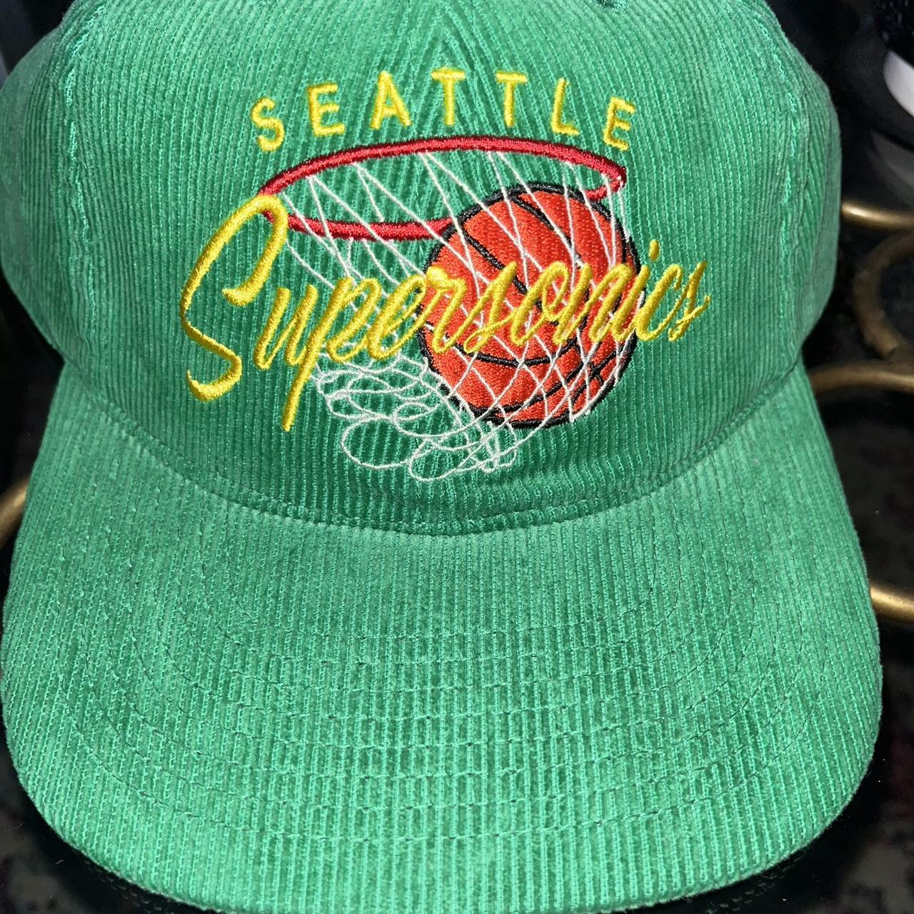 Suede dead stock super sonics SnapBack hat no flaws - Depop