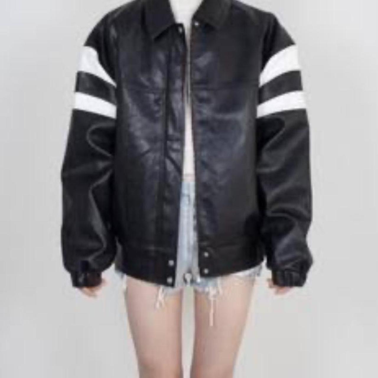 Brand new leather jacket Korean brand A bit big... - Depop