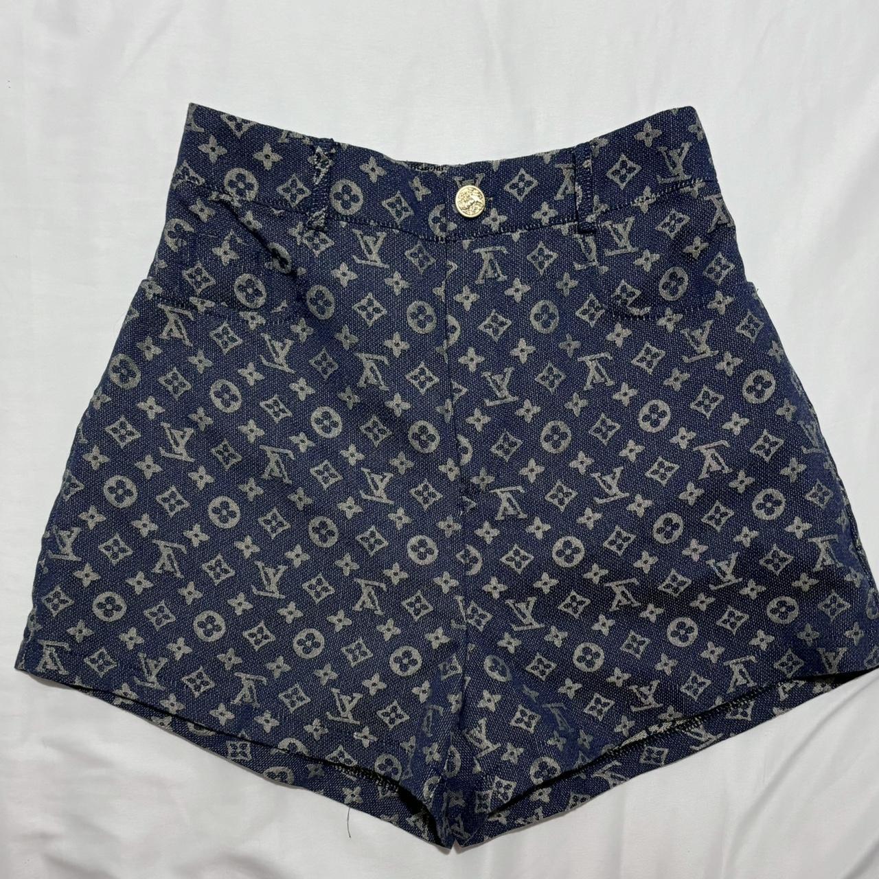 Shorts with backwards LV design pattern and gorgeous... - Depop