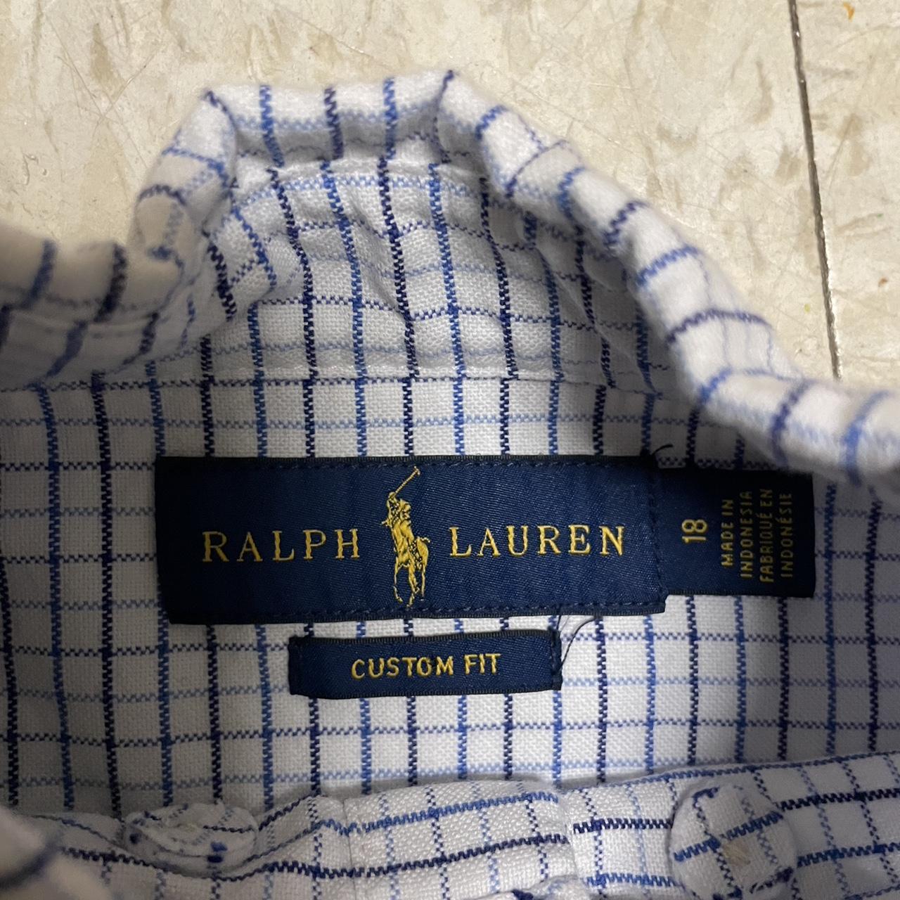 Blue and white checkered Polo Ralph Lauren button-up... - Depop