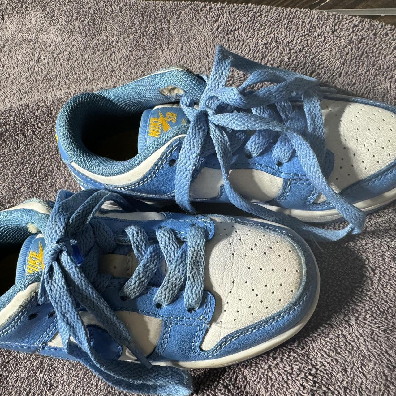 Nike Dunk Low Style # CW1588-100 Size 11C Blue White... - Depop