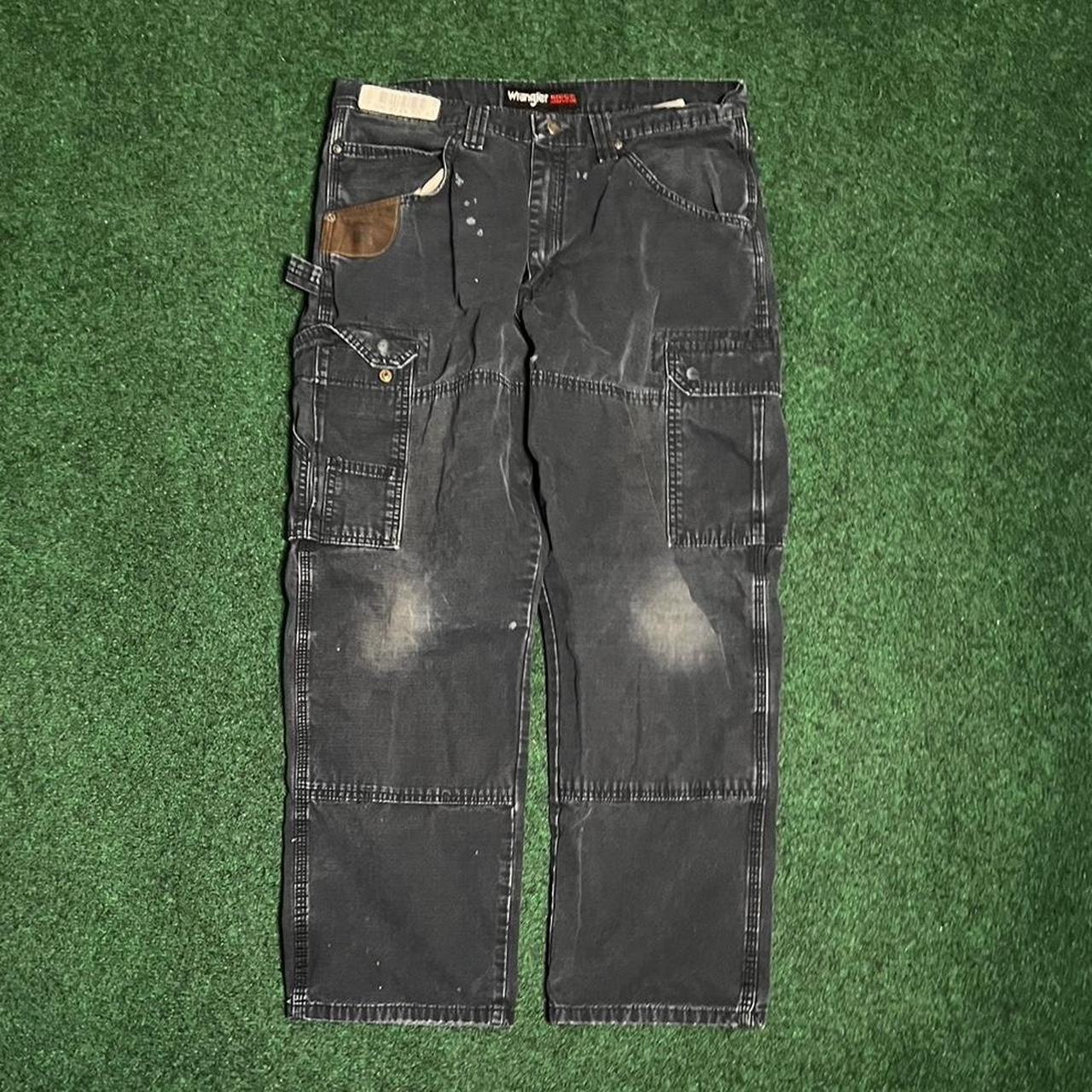 Vintage Wranger Navy Riggs Double Knees 34x30 very... - Depop