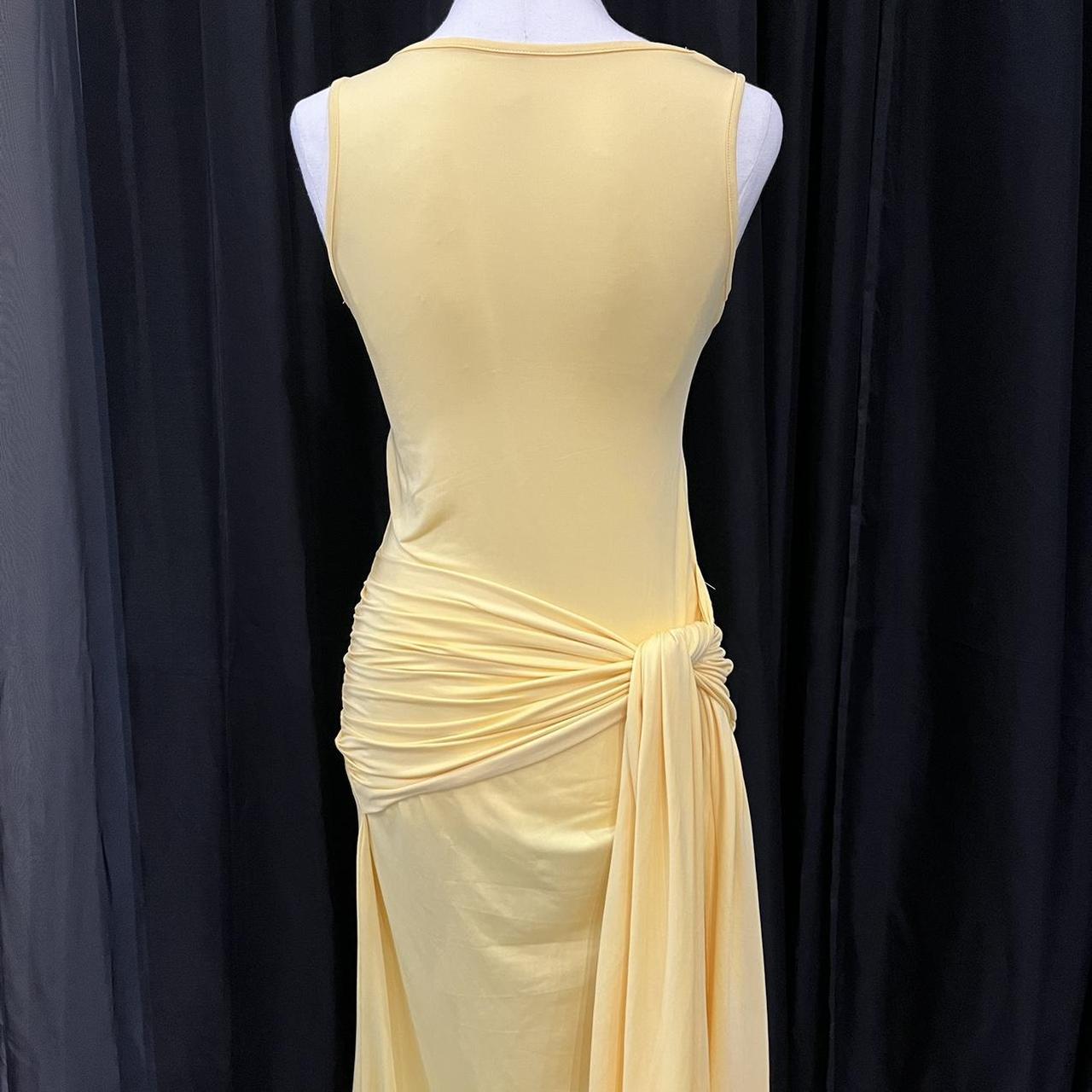 gorgeous handmade lemon maxi dress 💛 draped design,... - Depop