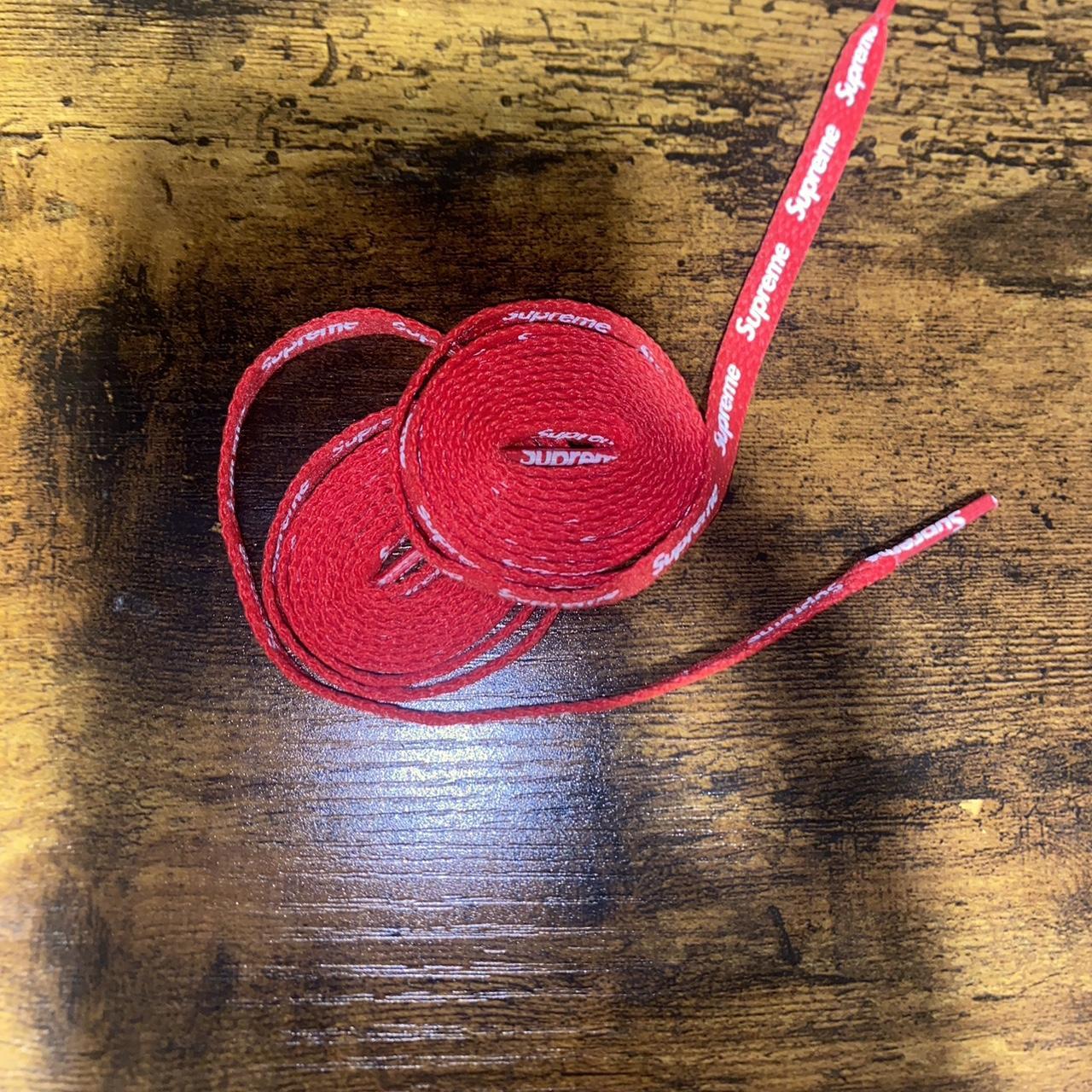 Red Supreme Laces, Used Once, 49 in. #SupremeLaces - Depop