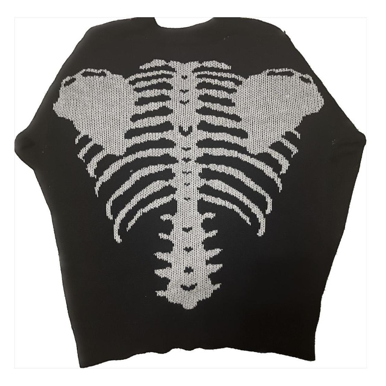 skull cardigan , rib cage design , bone cardigan ,... - Depop