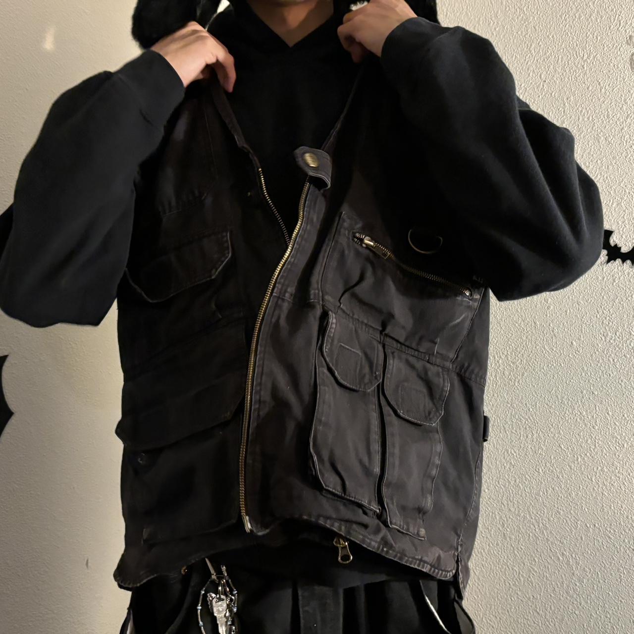 Black cargo pocket tactical vest Size XL Model is... - Depop