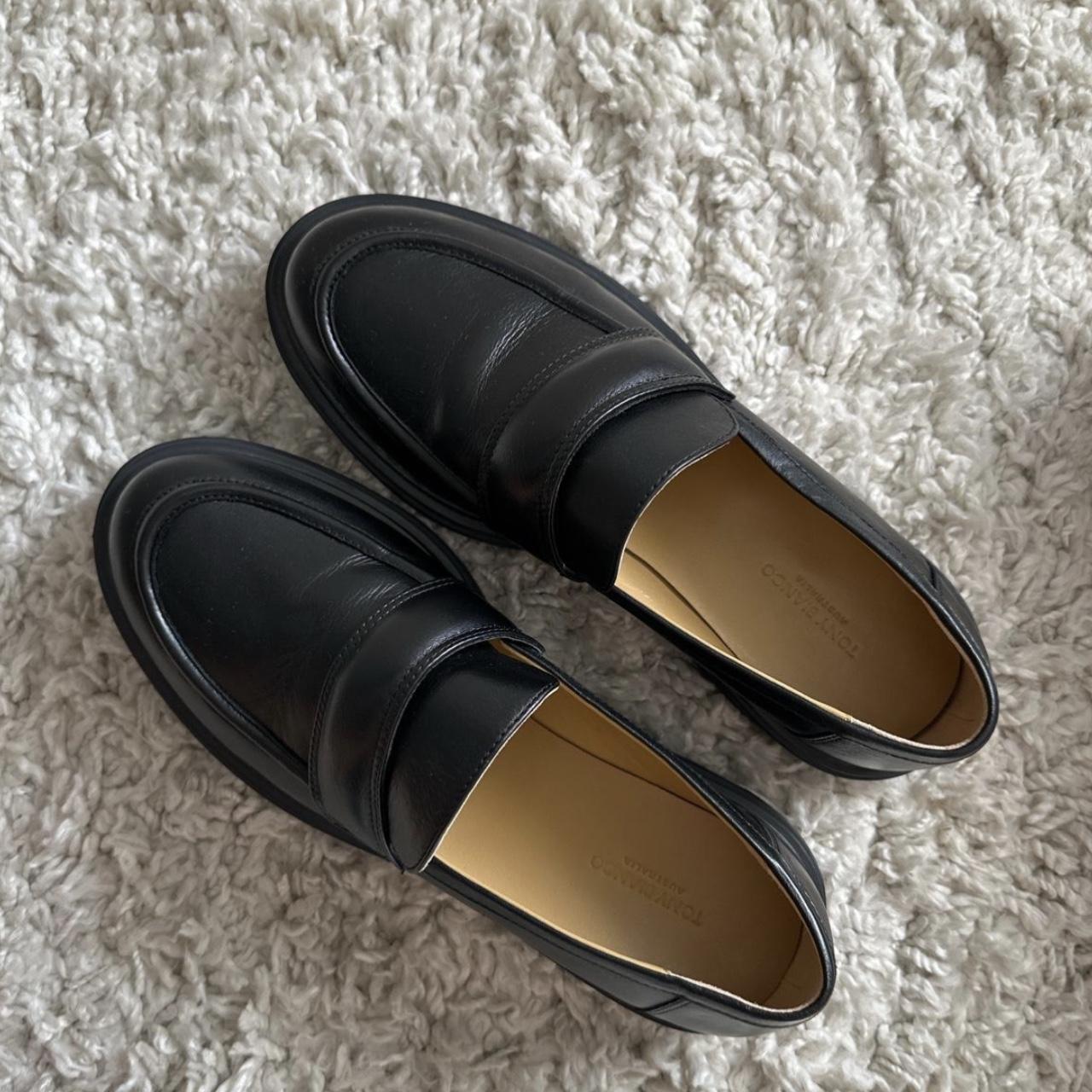 Tony Bianco leather loafers, Wiz, in Black... - Depop